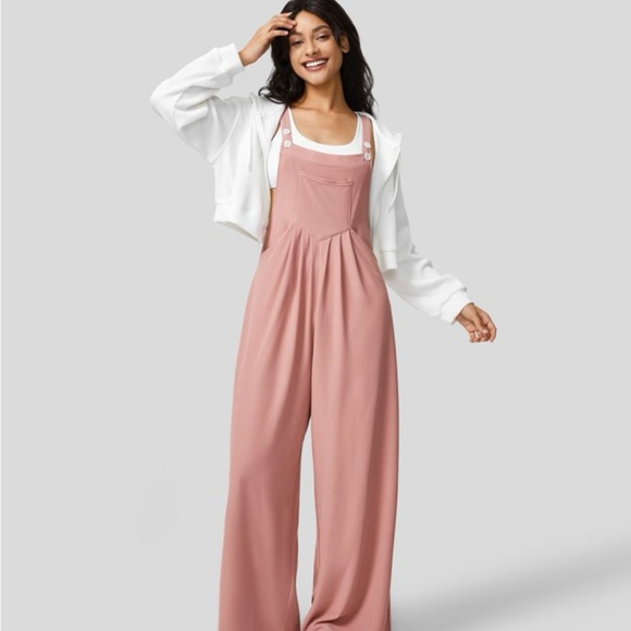 HALARA | Pants & Jumpsuits | Halara Blush Pink Overalls With Adjustable ...